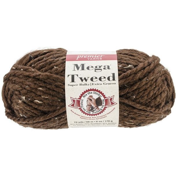 Premier Yarns Mega Tweed Yarn-Brown Tweed - Walmart.com - Walmart.com