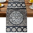 Bohemian Daisy Dining Table Runner, Mosaic Flower Classic Traditional ...