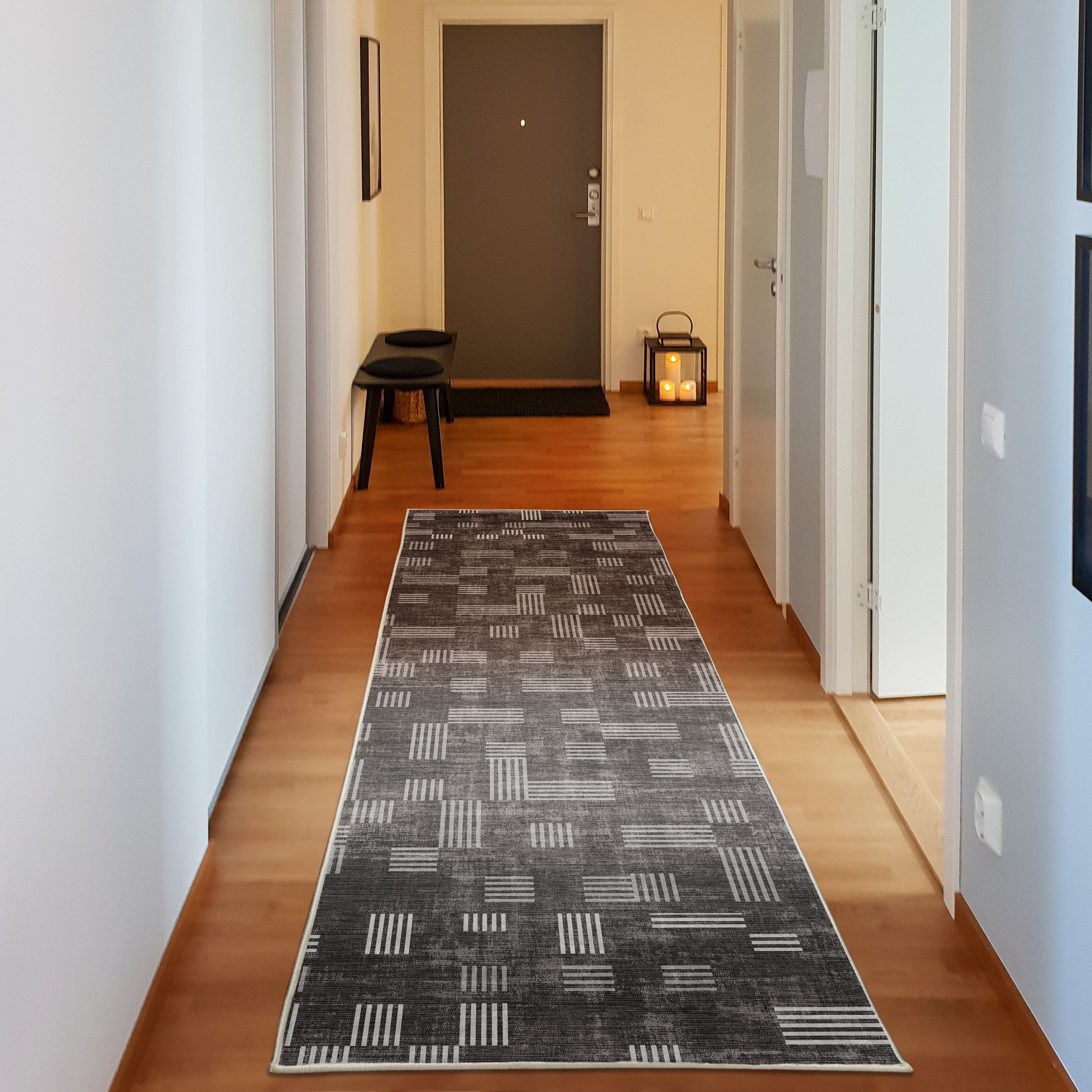 Modern Decorative Rug, Geometric Themed Design Squares by Bars ...