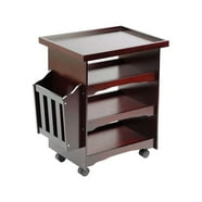 Mahogany Deluxe Rolling Multipurpose Table with Mobile Storage and ...