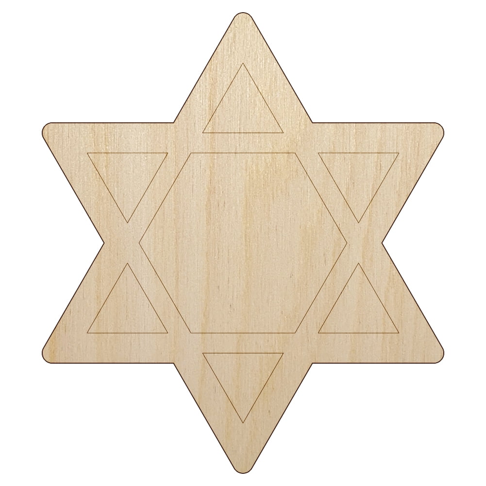 Star of David Jewish Wood Shape Unfinished Piece Cutout Craft DIY ...