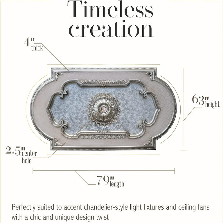 Rectangular Ceiling Medallions Light Fixtures | Shelly Lighting