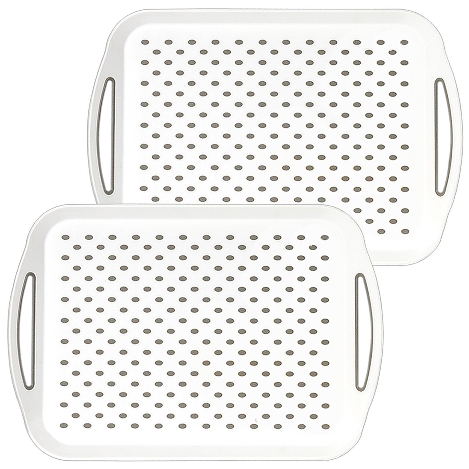 17 7 X 12 6 Anti Slip Serving Trays With Handles 2 Pcs X Large