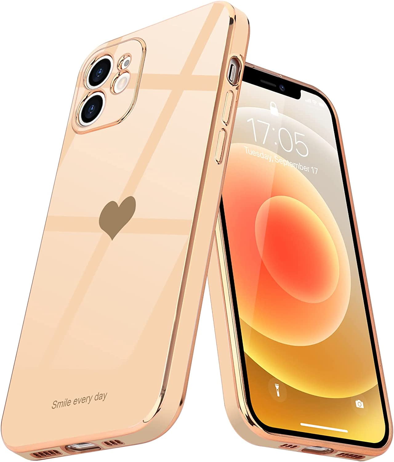 Compatible with iPhone 12 Case for Women Girl Cute Love-Heart Luxury ...