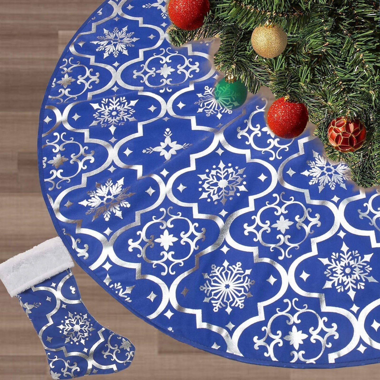 Click here for Riforla Plaided Christmas Tree Linen Skirt Christm... prices