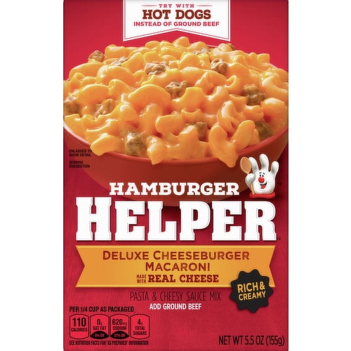 Hamburger Helper, Deluxe Cheeseburger Macaroni, Rich & Creamy, 5.5 oz ...
