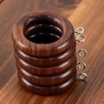 30 count Wooden Curtain Rod Rings with Curtain Clips, 1.8 Inch Inner ...