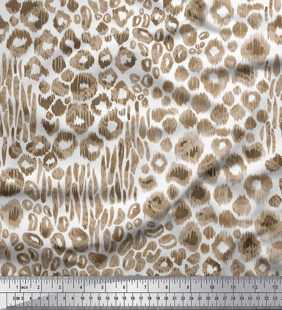 Soimoi Cotton Duck Fabric Leopard Animal Skin Printed Craft Fabric by ...