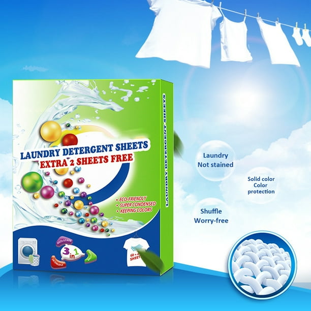 Nano Concentrated Laundry Tablets Portable Laundry Paper Deep Cleaning ...