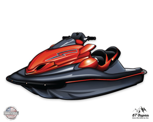 Jet Ski - 3" Vinyl Sticker - For Car Laptop I-Pad Phone Helmet Hard Hat ...