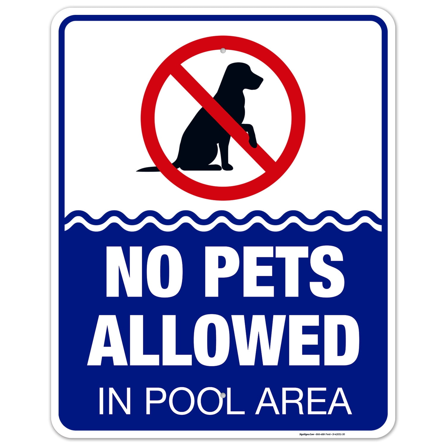 Pool Sign, No Pets Allowed in Pool Area Sign, - Walmart.com