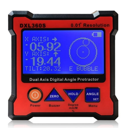DXL360S Digital Protractor High Accuracy Single/Double Axes LCD Display ...
