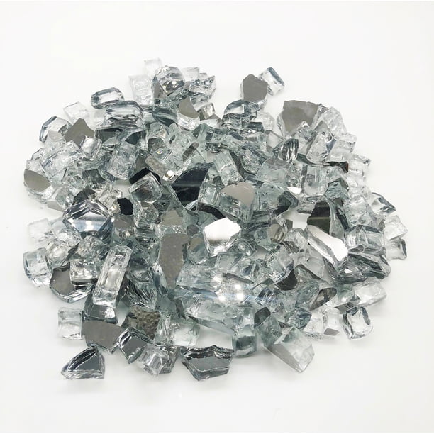 Element Fire Glass 1/2" Platinum Reflective Fire Glass 10lbs - Silver ...