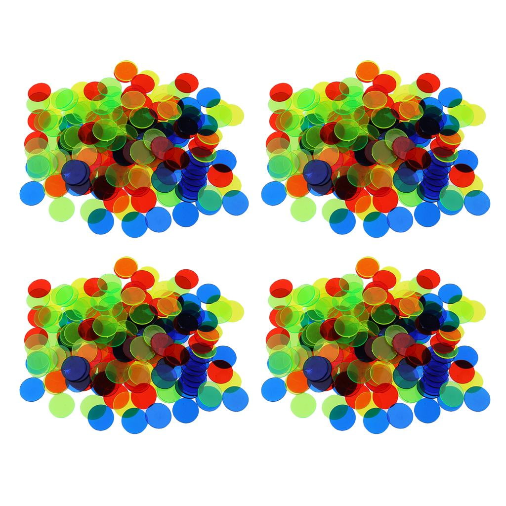 1200Pcs Bingo Chips Translucent Counters Counting 5 Colors 1.5x1.5cm ...