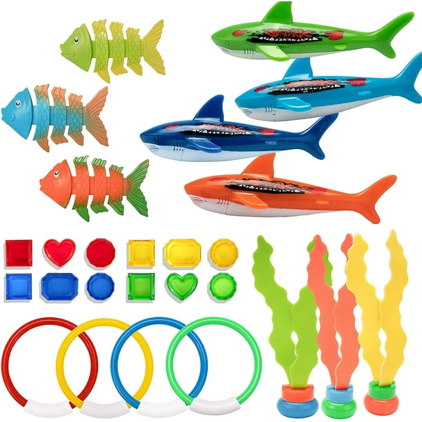 26PCS Diving Pool Toys Underwater Swimming Pool Toys Including (4 ...