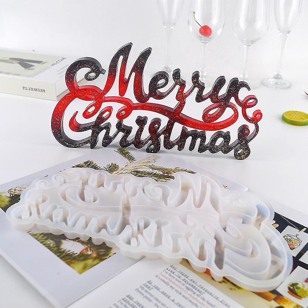Moldes de resina Merry, moldes de epoxi para Diy Table Rat Home Ornt, molde de Navidad ...