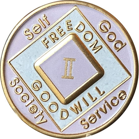 2 Year Pink and White NA Medallion Official Narcotics Anonymous Chip ...