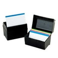 Oxford Plastic Index Boxes, 3 X 5, 300 Cards Capacity, Black, Pack of 6 ...