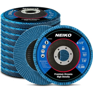NEIKO 11107A 10 Pack Aluminum Oxide Flap Discs 4-1/2 for Angle Grinder ...