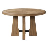 Weston Home 78" Rectangular Oak Top Dining Table with Oak Trestle Base ...