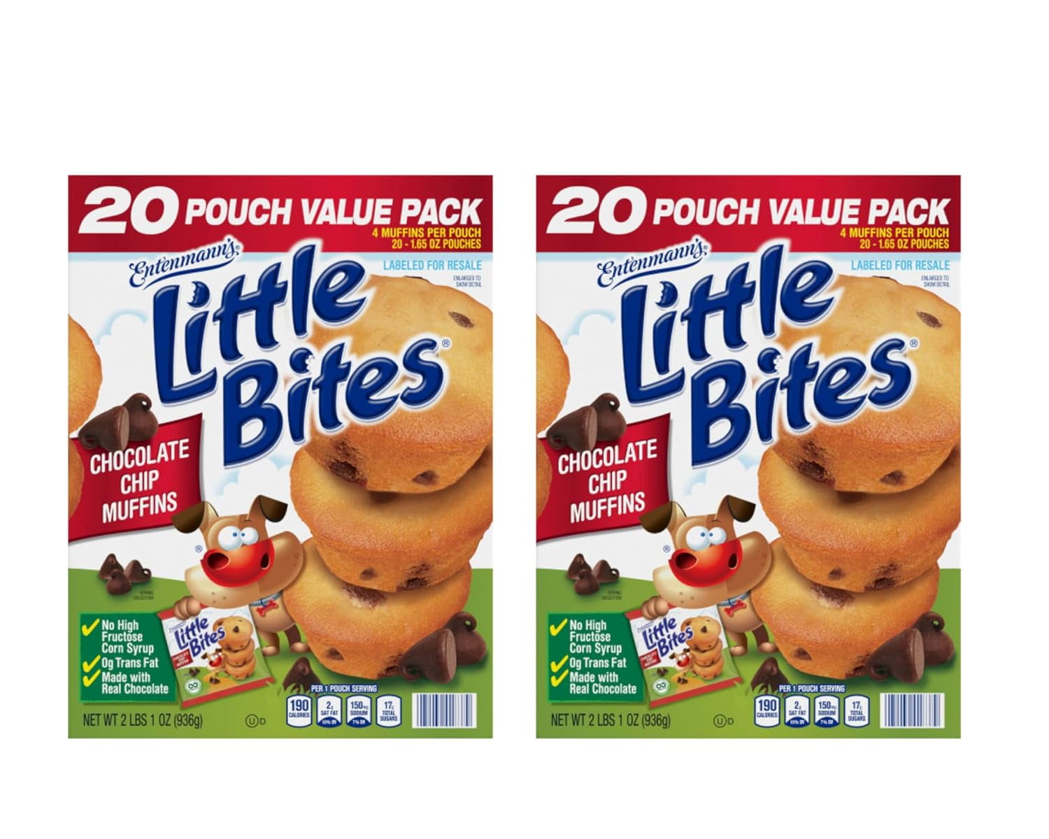 (Value Pack) Little Bites Chocolate Chip Muffins, 20 individual packs ...