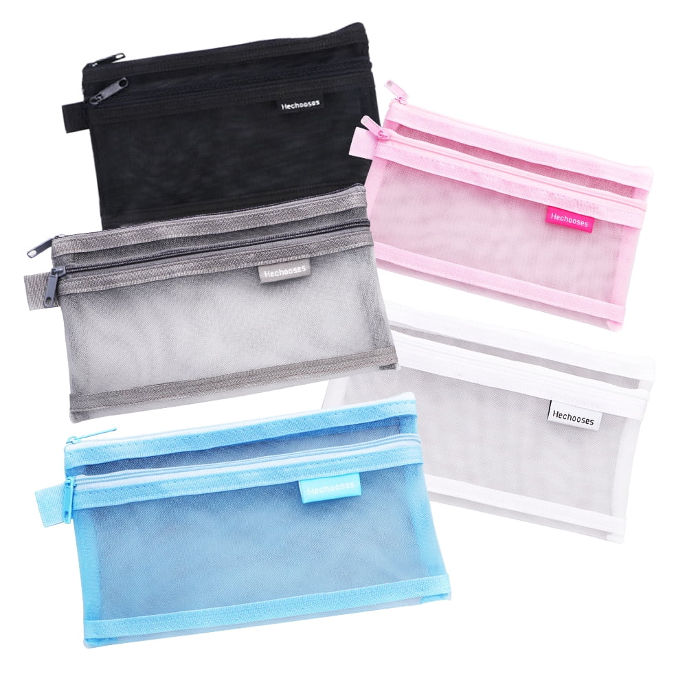 tooloflife Pencil Bag Mesh Pencil Case Stationery Pouch Double-Layer ...