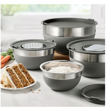 YBM Home Deep Stainless Steel Mixing Bowl Set of 4, Nested Bowls of 1.5 ...