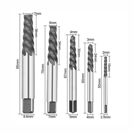 cueiha Set Of 10 Cobalt Left Hand Screw Extractors With Gold Metal Case ...