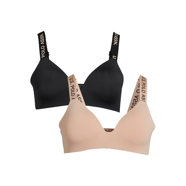 U.S. Polo Assn. Women's Wire Free Microfiber Push Up Bras, 2-Pack ...