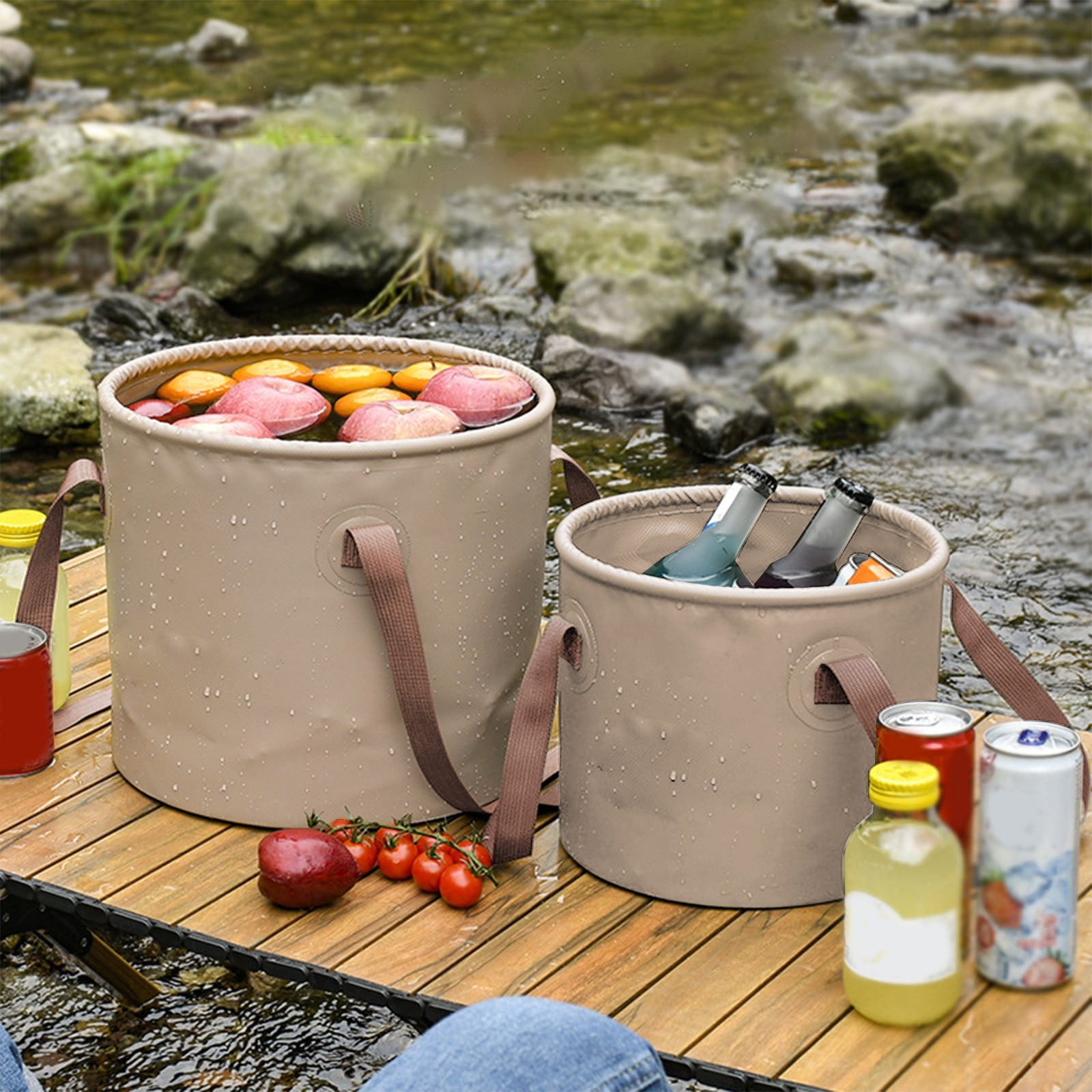Collapsible Bucket Water Container Portable Folding Camp Wash Basin for ...