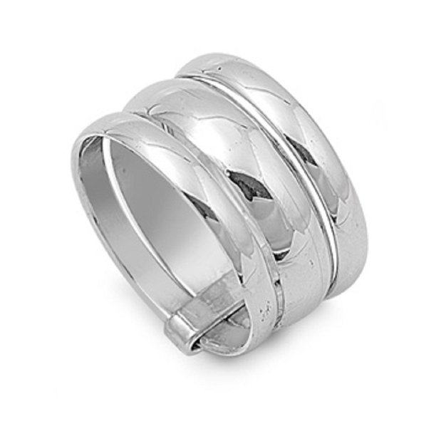 All in Stock - 925 Sterling Silver Tri Connected Band Ring Size 10 ...