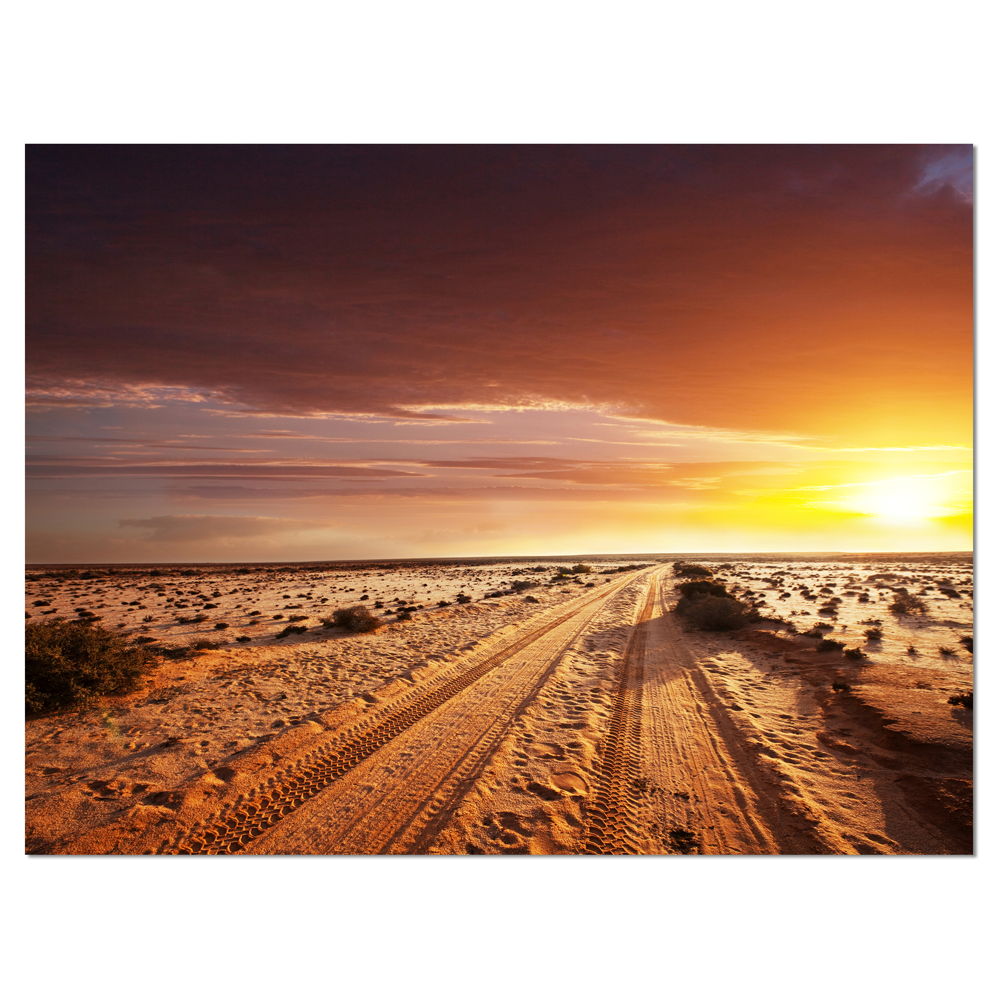 Off road in Desert at Sunset - Modern Landscape Wall Art Canvas ...