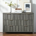OAKHAM 7-Drawer Dresser, Wide Striped Chest for Bedroom, Living Room ...