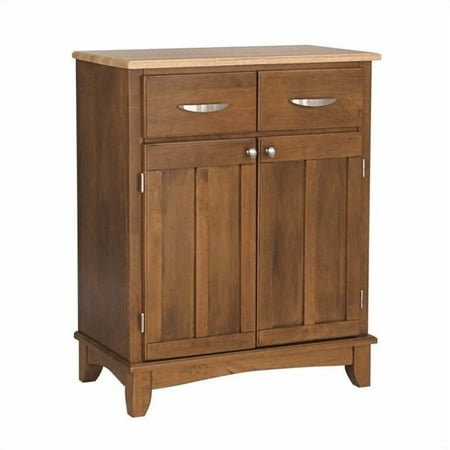Pemberly Row Modern 2 Drawer Oak Buffet with Natural Wood Top | Walmart ...