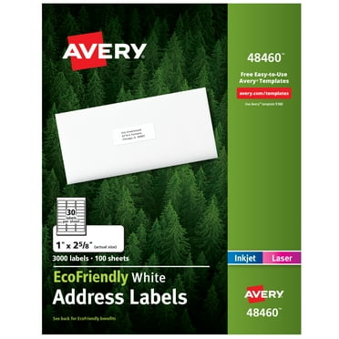 Avery Easy Peel Address Labels, Sure Feed Technology, Permanent ...