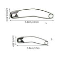 200Pcs Curved Safety Pin for Sewing and Craft Project 38MM or 51MM Rust ...