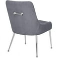 Meridian Furniture Ace Gray Velvet Dining Chair with Chrome Legs (Set ...