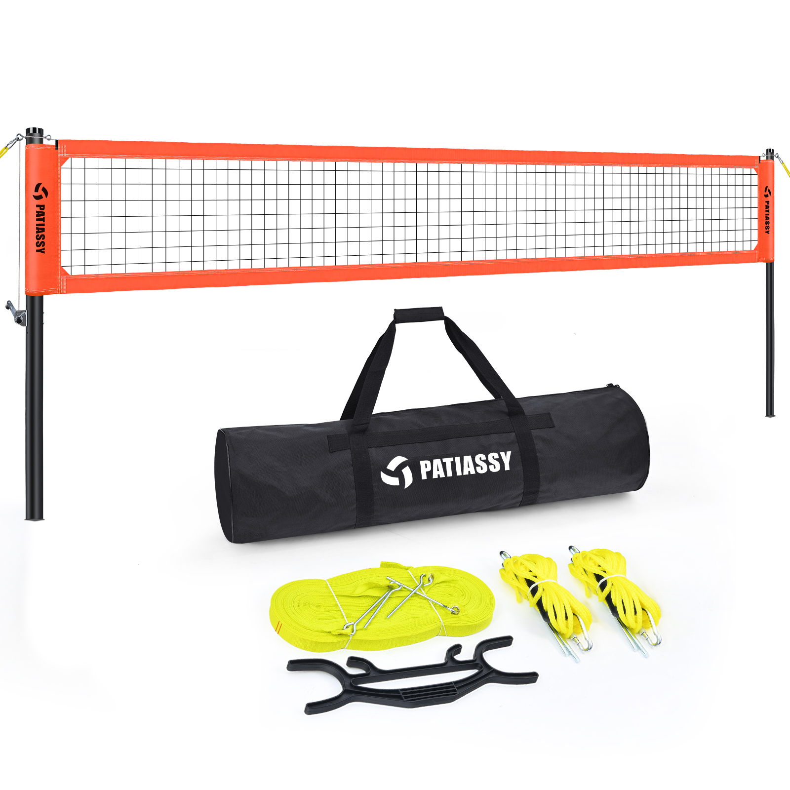 CROSSNET Four Square Volleyball Net and Game Set with Carrying Backpack ...