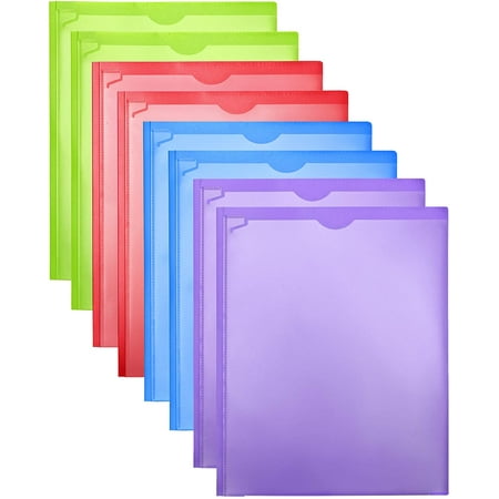 Heavy Duty Plastic Folders with Clear Front Pockets 16 Pack, Folders ...