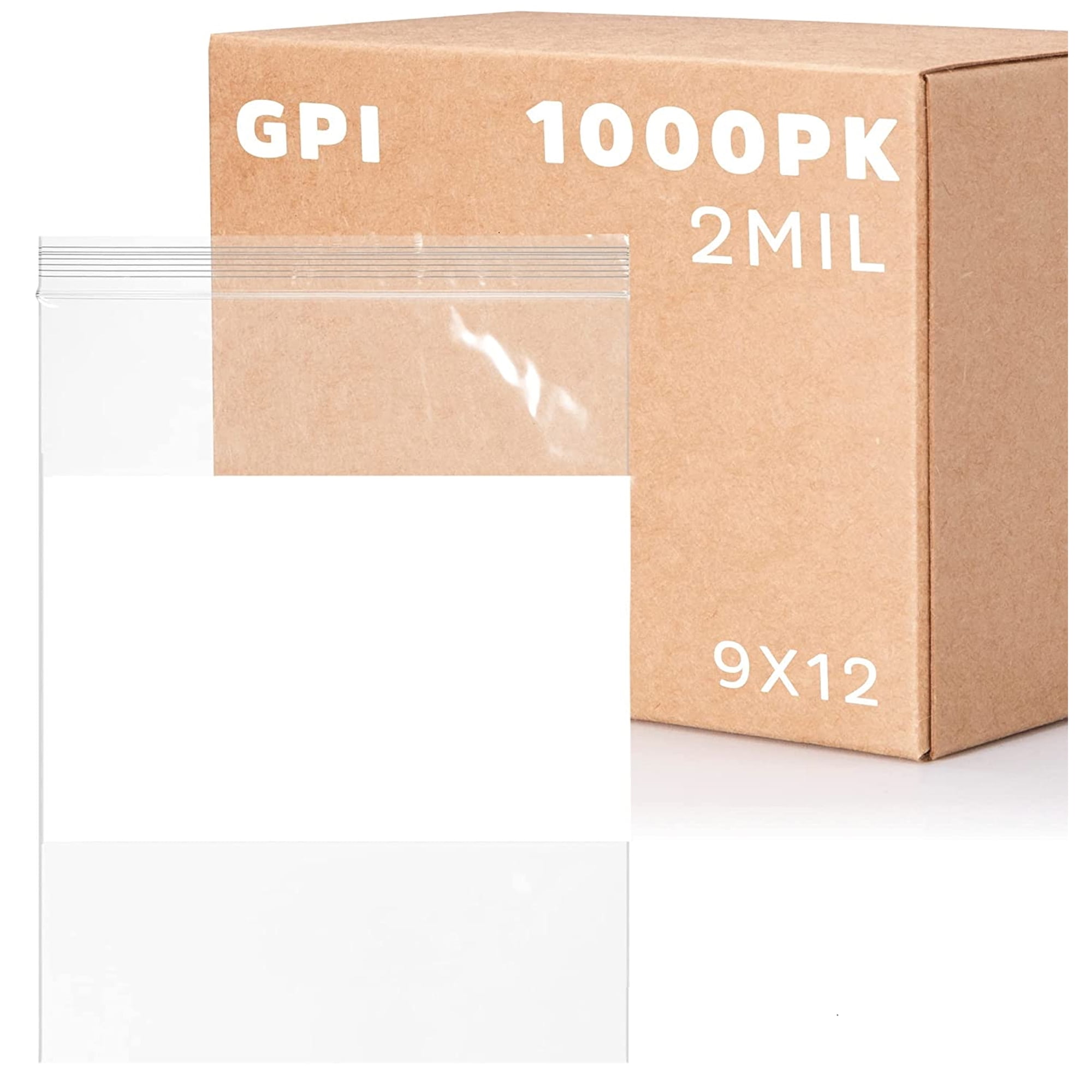 GPI 9” x 12” Heavy Duty Ziplock Bag 2 Mil Clear Resealable Bags with ...