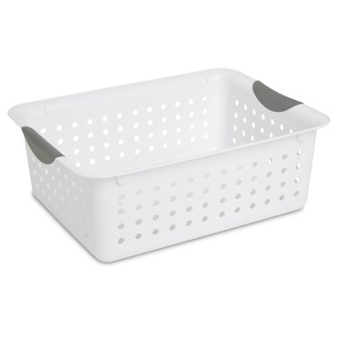 Sterilite Small Ultra™ Plastic Stacking Storage Basket, White - Walmart.com
