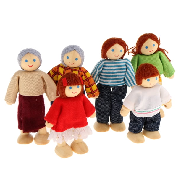 7-Piece Poseable Family Happy Dolls for Dollhouse Decorations, Dolls ...