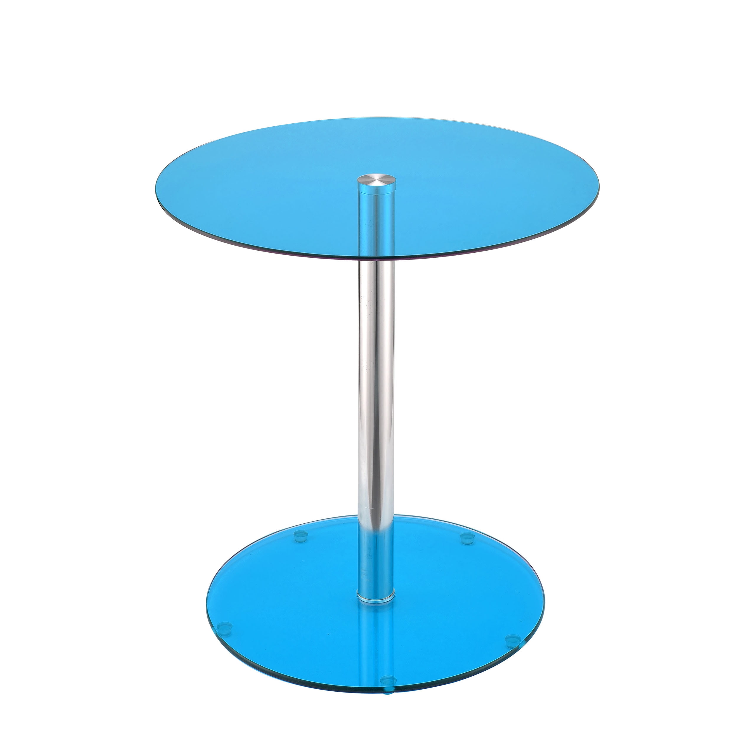Urban Designs Samantha Chrome Accent Side Table - Blue Glass - Walmart.com