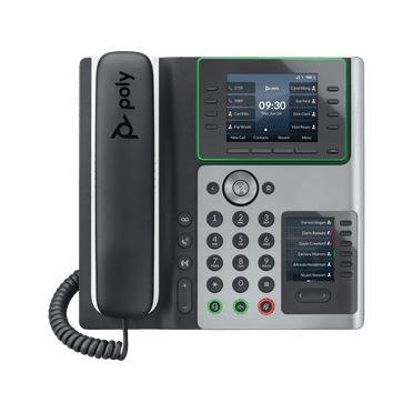 Poly Edge E220 IP Phone - Corded - Corded - Bluetooth - Desktop, Wall Mountable - Black - VoIP ...