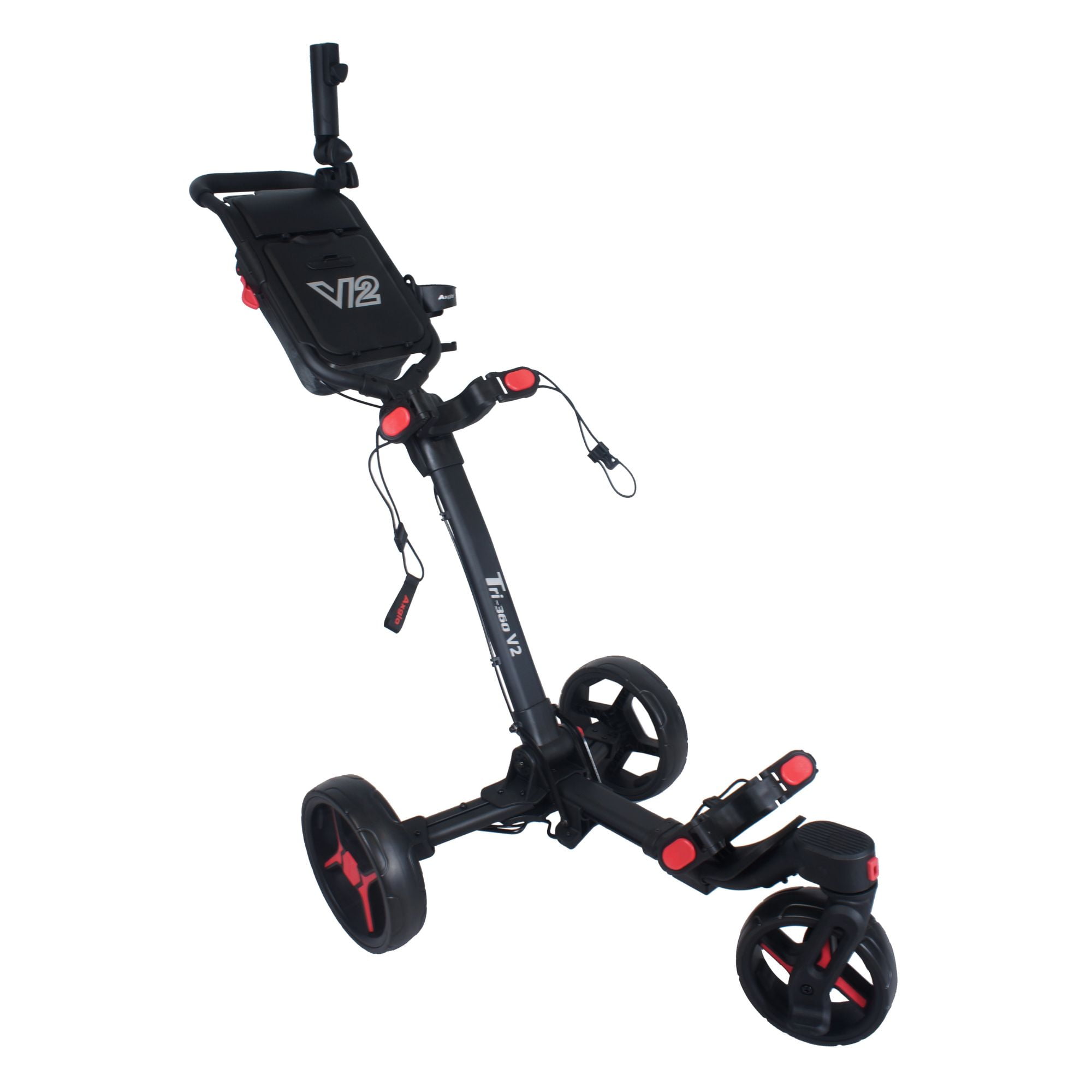 Axglo V2 Golf Push Cart - 3-Wheel - Patented 1-Step Folding System ...