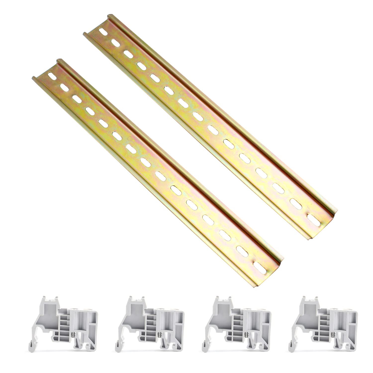 Riel DIN de metal ranurado de 2 piezas, Riel DIN ranurado de 30 cm de ...