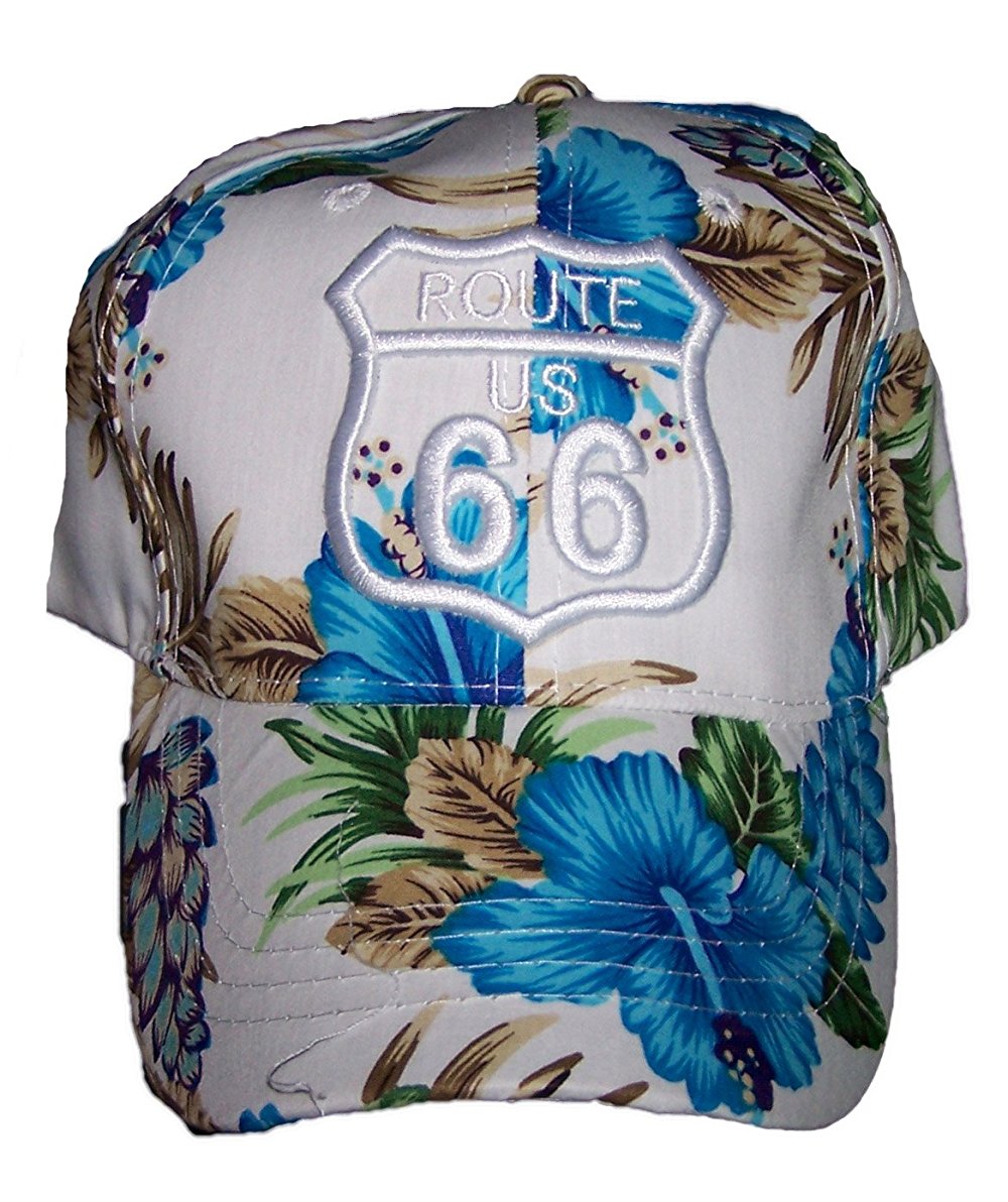 Route 66 Baseball Caps Floral Prints Embroidered - Blue Color Uni-Sex ...