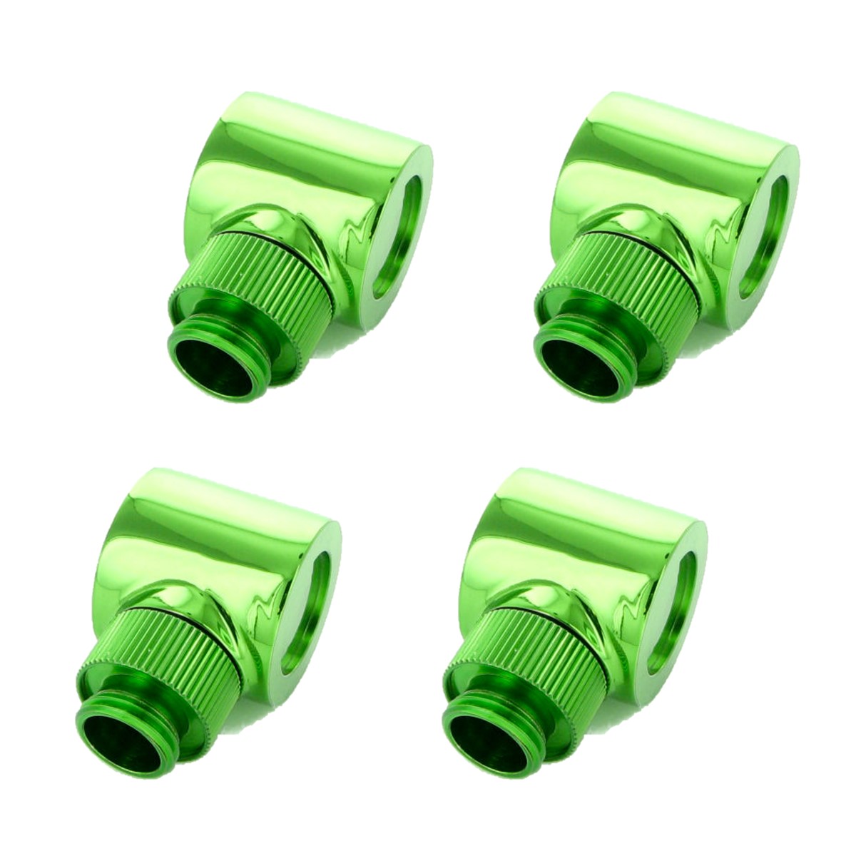 Monsoon G1/4" 90 Degree Rotary Fitting, 3/4" OD Matched Body, Green, 4 ...