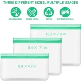 10 Pack Reusable Ziplock Bags, Eco-Friendly, Leakproof, Freezer Safe ...