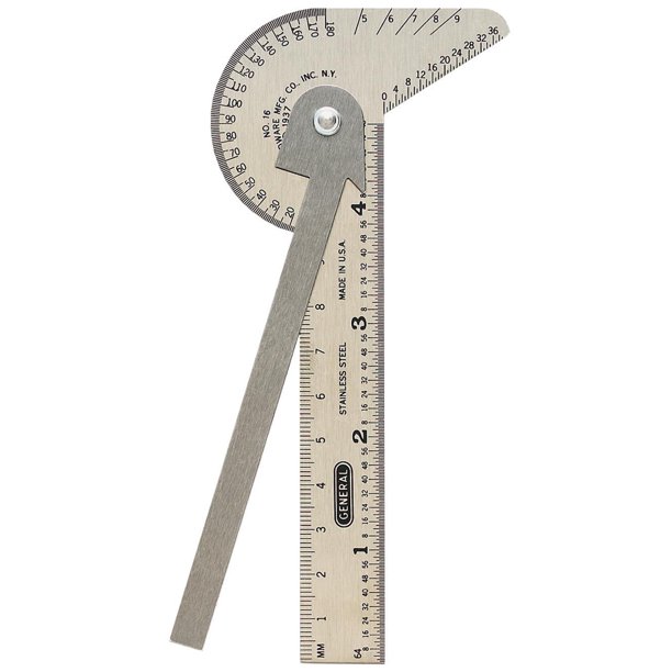 General Tools 16ME Pocket-Sized 6-In-1 Multi Use Rule and Gage with 4 ...